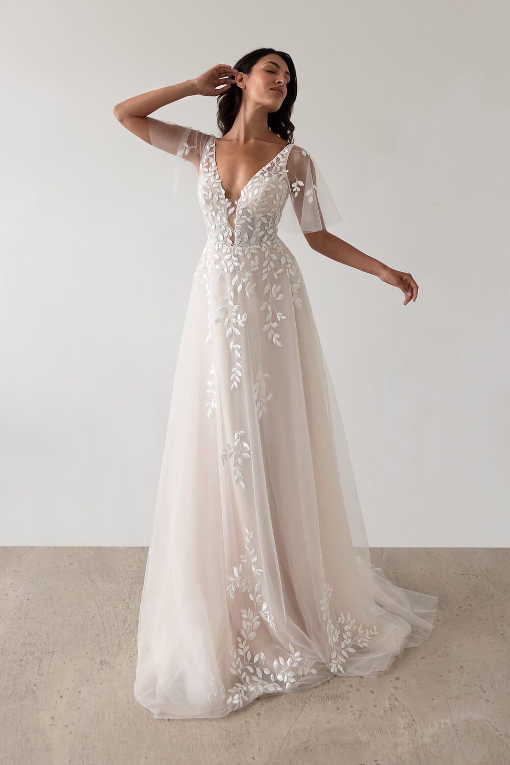 Chloe lace wedding dress with sleeves - Wedding Dresses - Love Spell Design